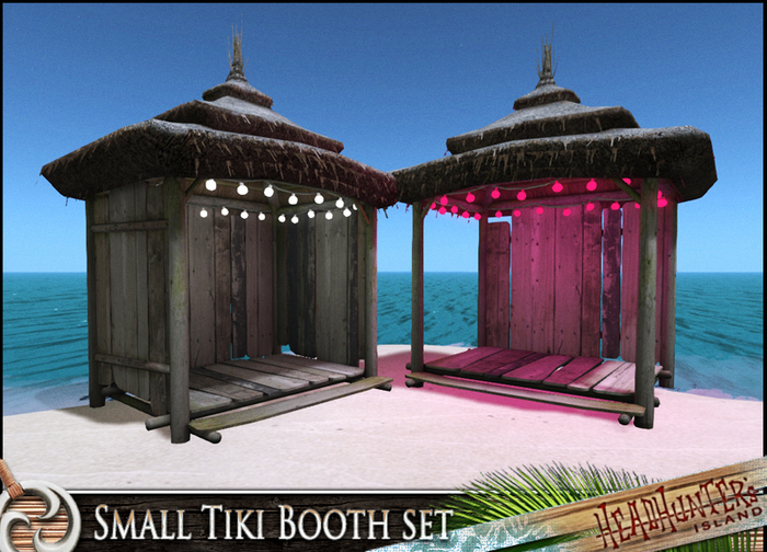 Second Life Marketplace - HeadHunter's Island - Small Tiki booth hut set - little multi-purpose ...